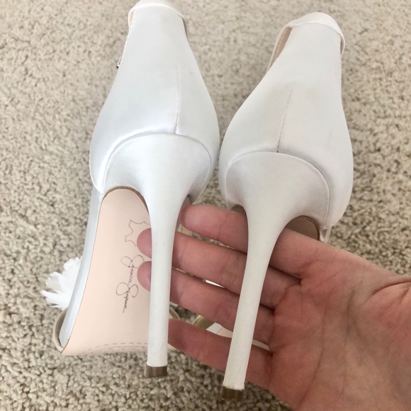 Jessica Simpson | Shoes | Jessica Simpson White Satin Sandals | Poshmark